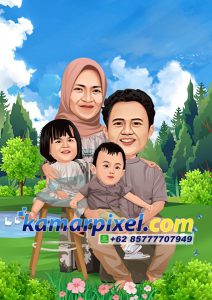 Karikatur dengan tema Keluarga Bahagia - Kamar Pixel - 085777707949